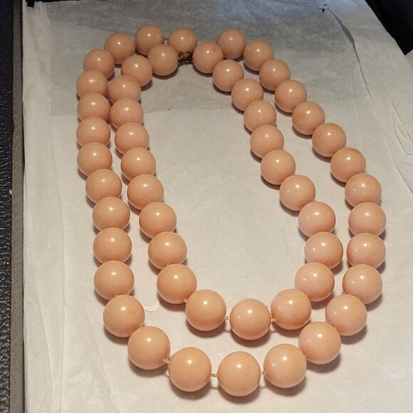 Jewelry | Vintage Pinkish Peach Colored Beaded Necklace | Poshmark